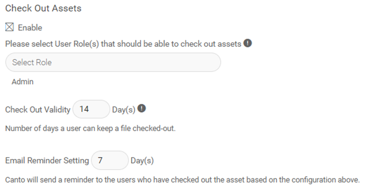 Using the Check in and Check out function